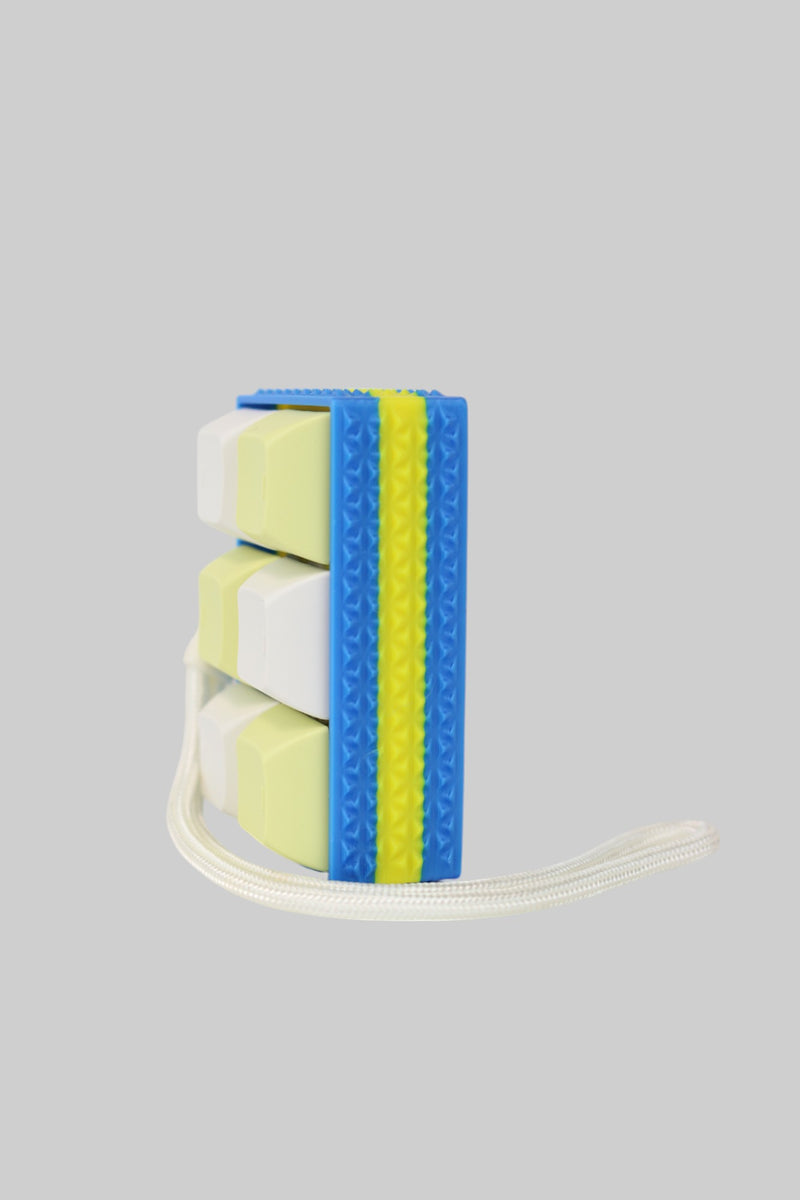 Picky Clicky™ Blue/Yellow 6 KEY CAPS Clicking fidget with textured sid ...