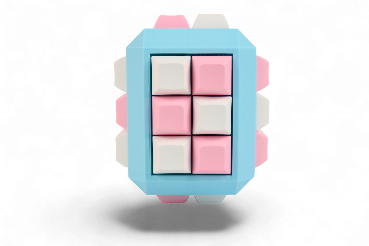 RECTANGLE Cube Fidget 32 key caps - Clicky Fidget Blue Frame ...