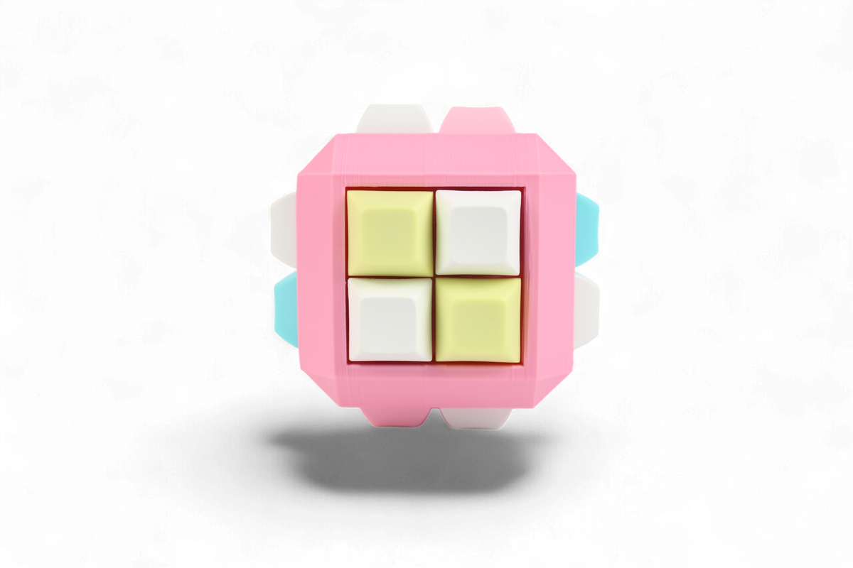 RECTANGLE Cube Fidget 32 key caps - Clicky Fidget PINK Frame ...