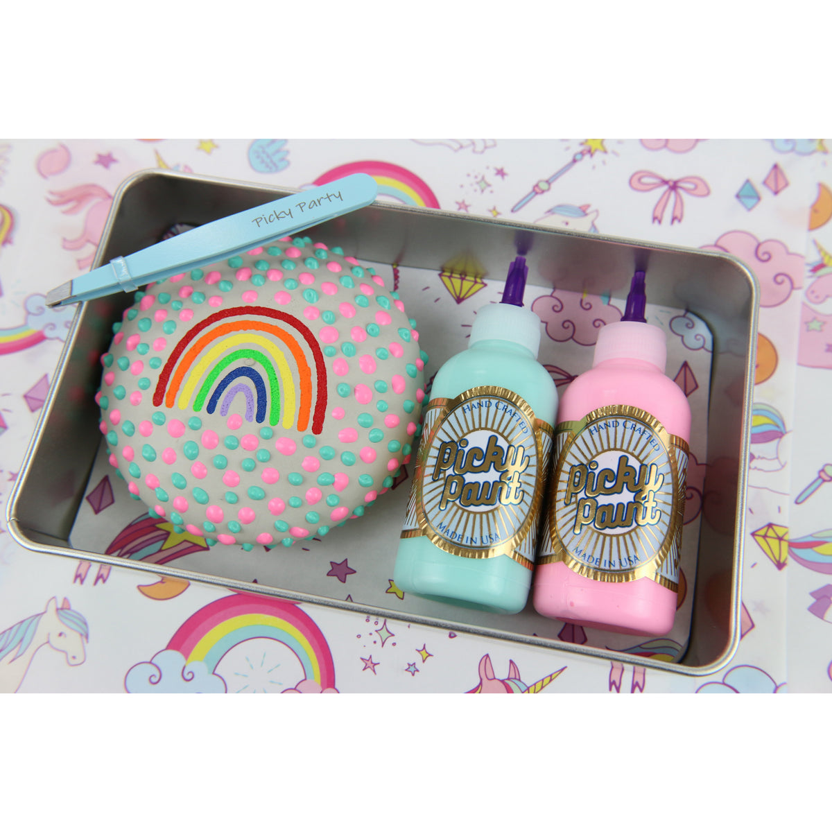 Gift Set Box - Rainbow Smooth Finger picking stone – pickypumicestone